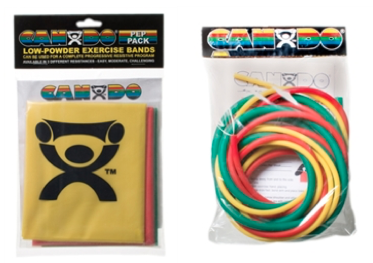 CanDo Latex 3 Piece Low Powder Resistive Exercise Pep Pack – Rehab ...